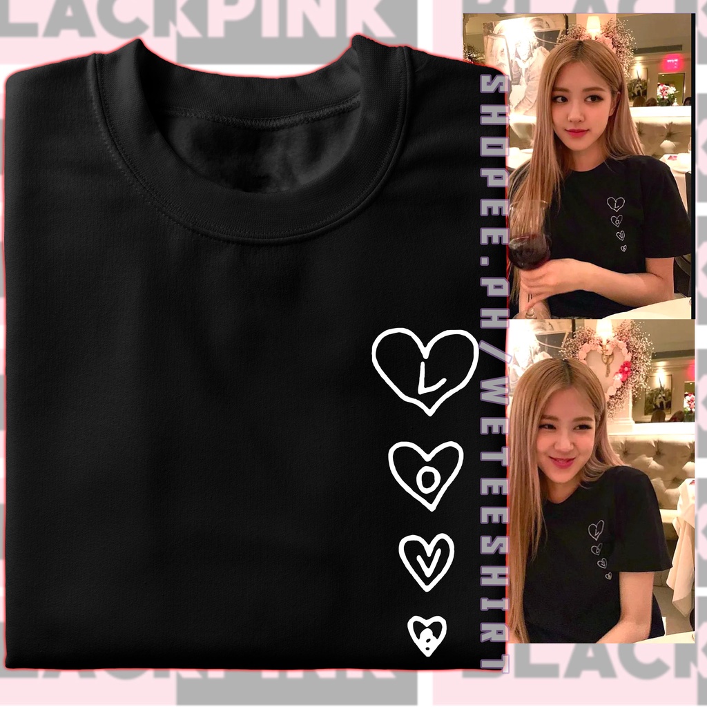 Blackpink Rose Heart Love Shirt / Blackpink Merch T-Shirt | Shopee ...