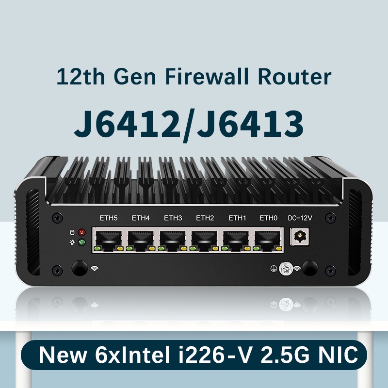 12th Gen Firewall Router Elkhart Lake Celeron J6413 J6412 6x Intel i226 ...