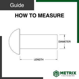 100pc Round Head Rivet / Solid Rivet, Bright Zinc GI, ( 3/16" M5 ) ( 1/ ...