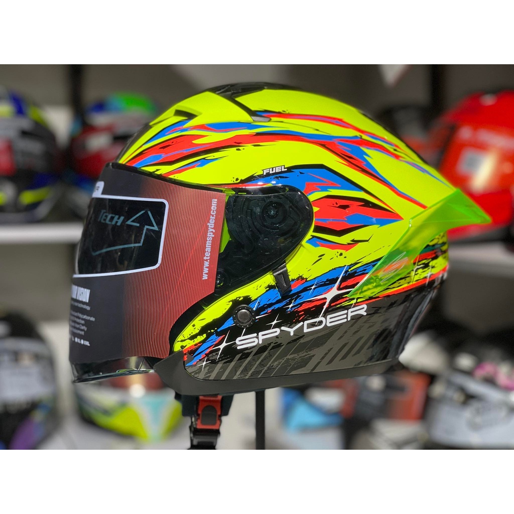 SPYDER FUEL S1 Half-Face Helmet with Dual Visor (Free Clear Visor ...