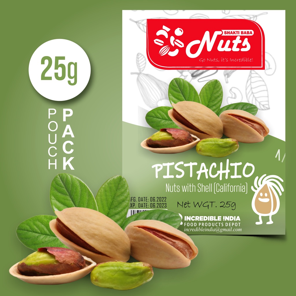 Shakti Baba Nuts-Pistachio Nuts with Shell Califonia 25g | Shopee ...
