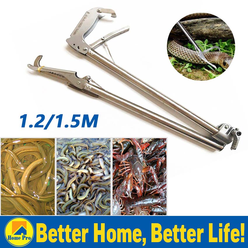 120/150CM Foldable Reptile Snake Tongs Stick Grabber Foldable Catcher ...