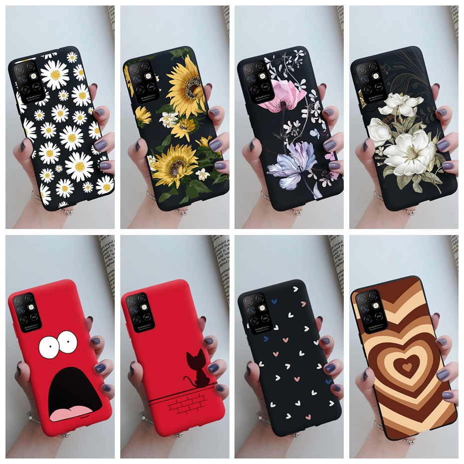 Infinix Note 8 X692 Casing Soft TPU Silicone Colorful Flowers Cute Cat ...