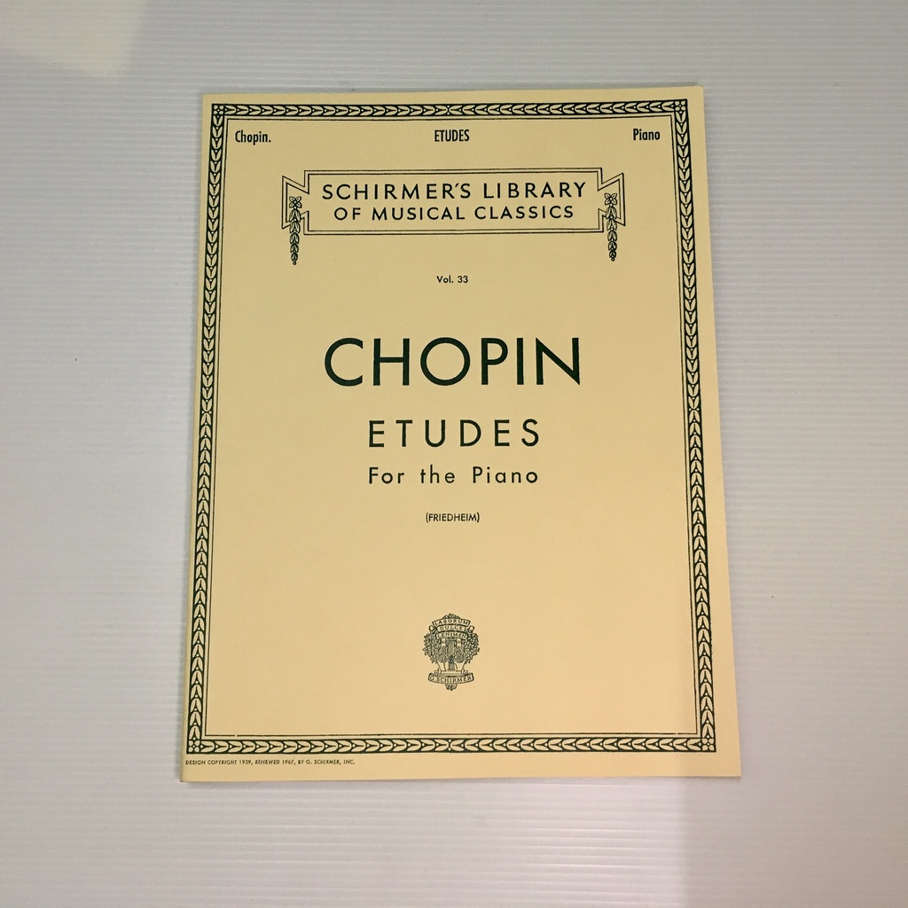[New] CHOPIN Etudes for Piano Vol. 33 Schirmer's Library of Musical ...