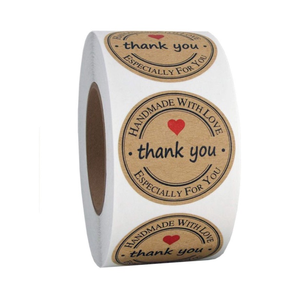 500 Pieces Thank You Handmade with Love Sticker | Shopee Philippines