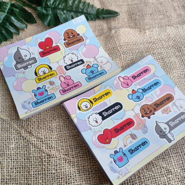 Custom BT21 name sticker with your name | Shopee Philippines