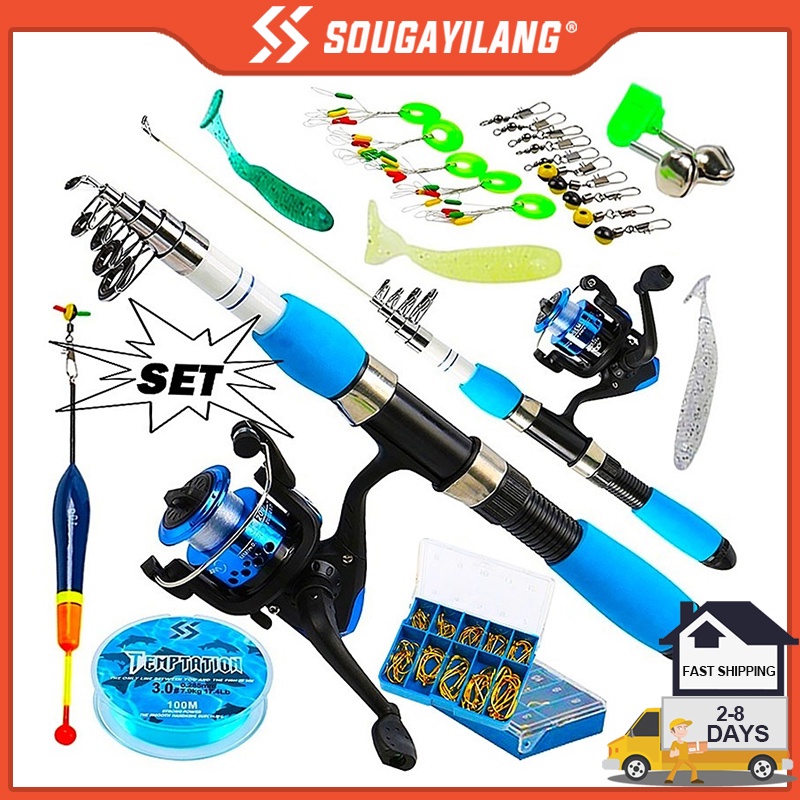 Sougayilang 1.0m/1.6m/1.8m Telescopic Fishing Rod And 5.2:1 Gear Ratio ...