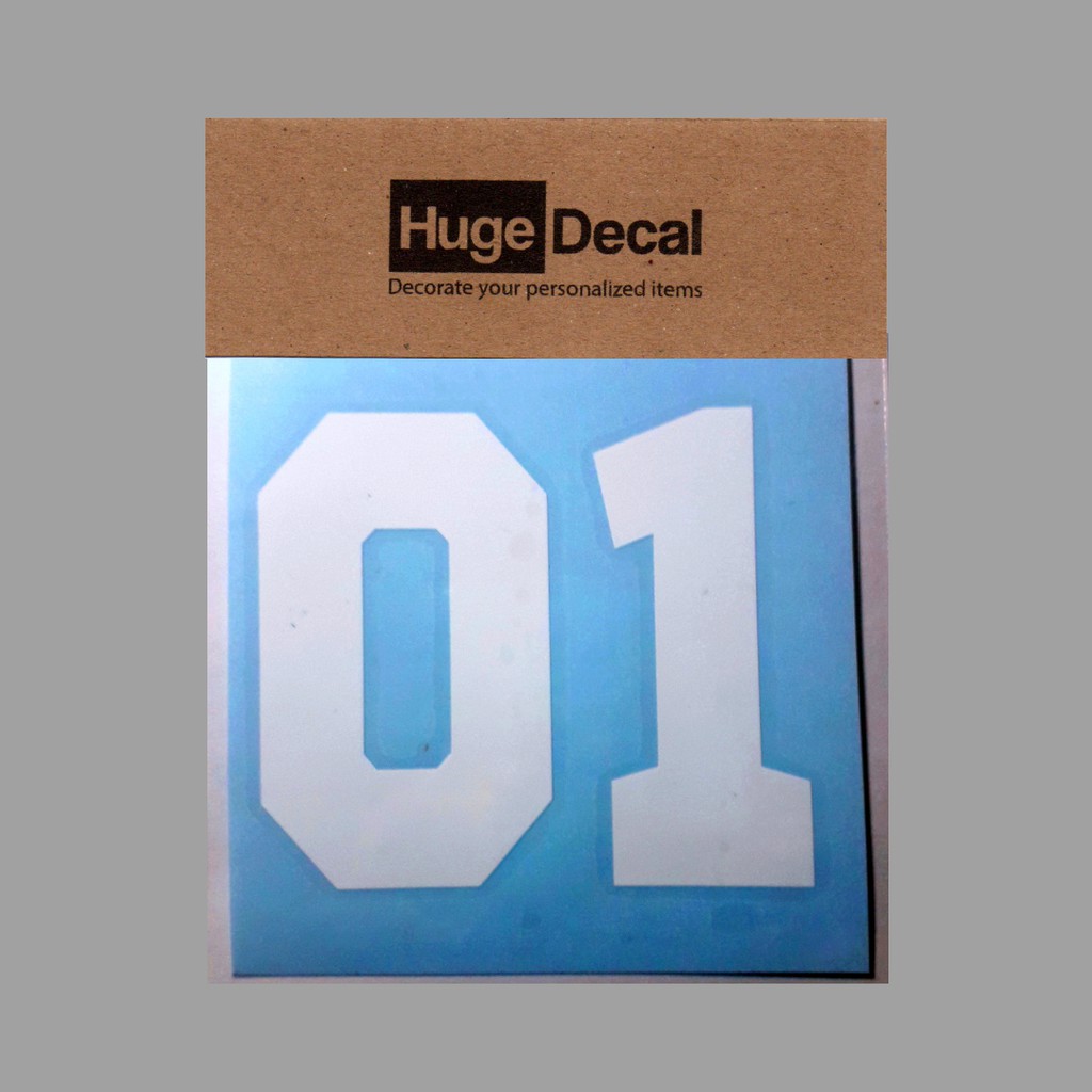 Number 2-digit Sticker Baseball Style Number Cutting Sticker Car ...
