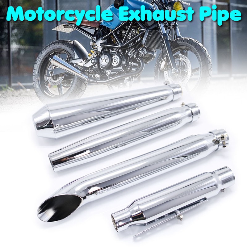 Universal Motorcycle Exhaust Pipe Muffler Exhaust Tip Vintage Rear Pipe ...