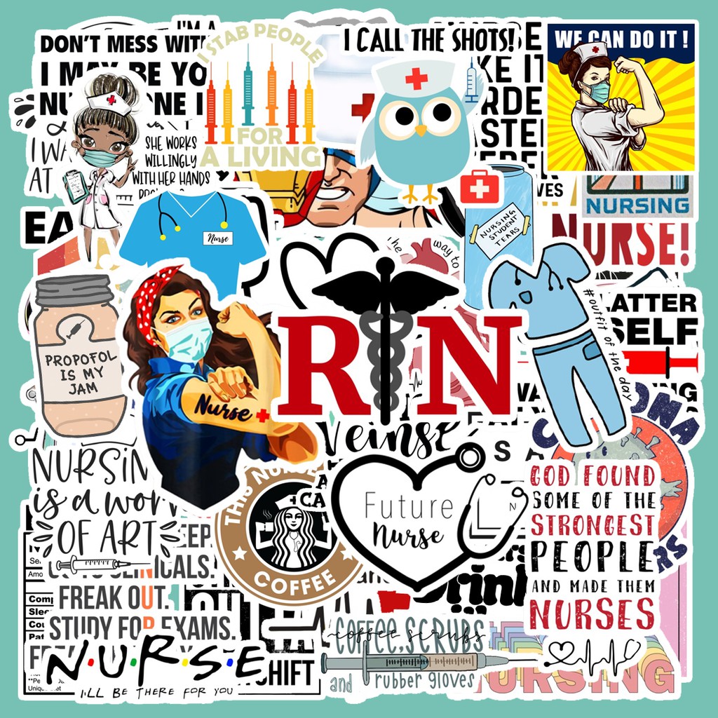 50 pcs. NUSRING student stickers | with waterproof | MEDICINE NURSE ...