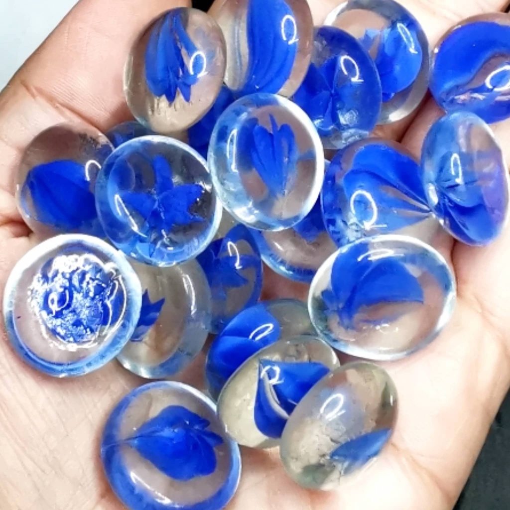 PEBBLES FLAT GLASS MARBLE 45- 50PCS per pack art and crafts | Shopee ...