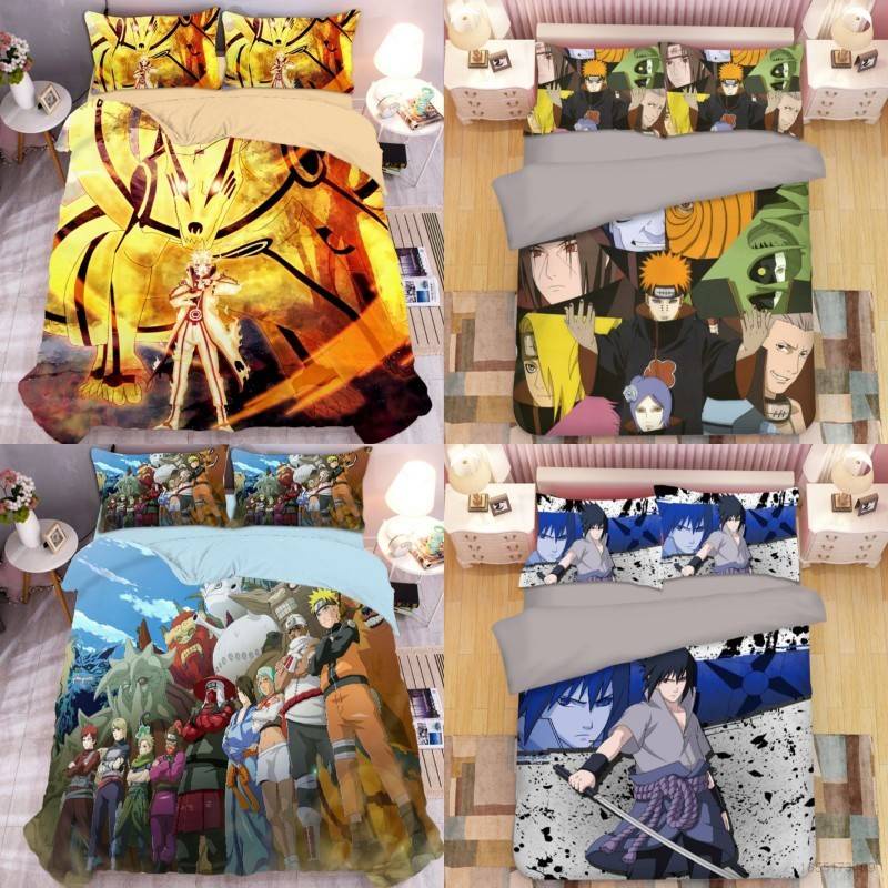 Jason Naruto 3in1 Bedding Set Bed Sheet Quilt Cover Pillowcase Bedroom ...
