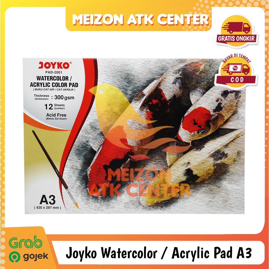 Joyko Watercolor & Acrylic PAD A3 Watercolor & Acrylic Paint Book (1 ...
