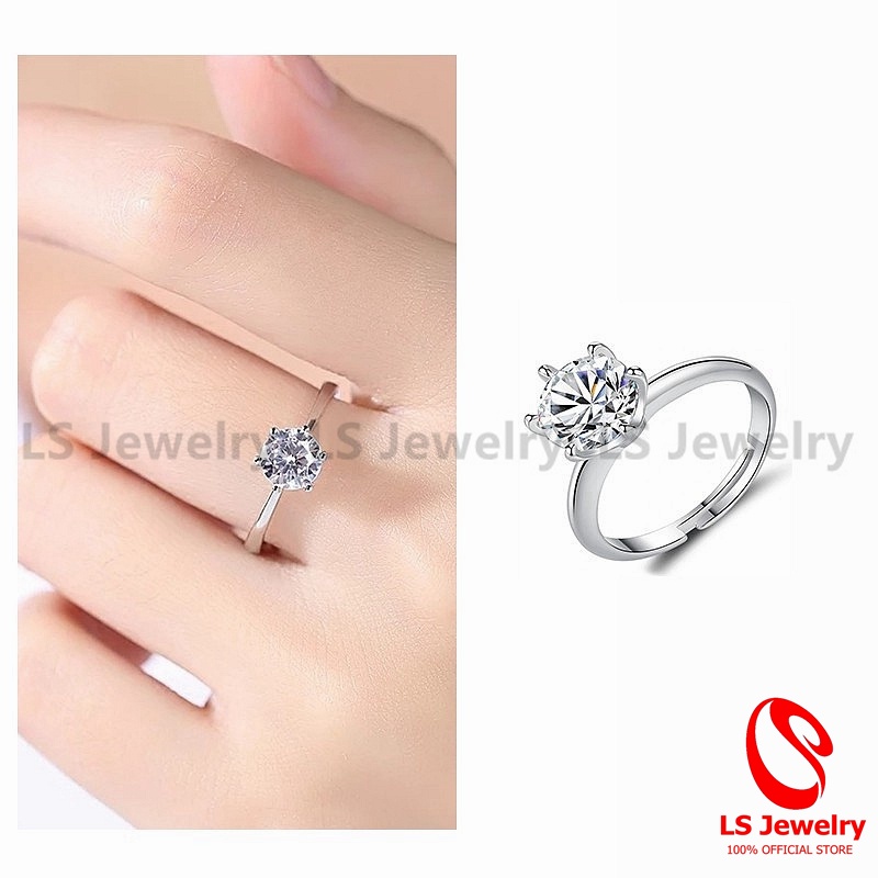 LS jewelry promise Ring wedding copple zircon Adjustable ring for Women ...