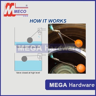 MECO Forged Brass Float Valve (1/2", 3/4", 1") Fitting / PVC Plastic ...