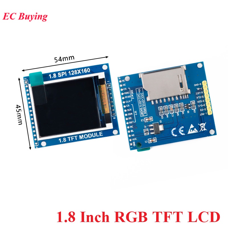 1.8" 1.8 inch 128x160 SPI Full Color RGB TFT LCD Display 128*160 Module ST7735S 3.3V Replace ...