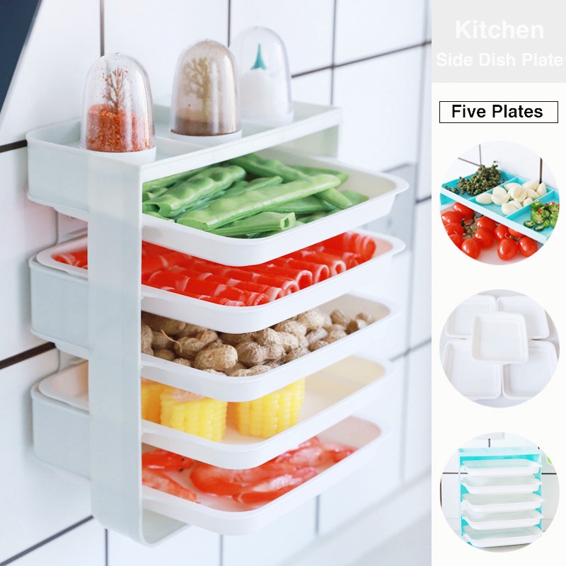 COD Serving Tray Wall-mounted Multi-layer Household Side Dishes Tray ...