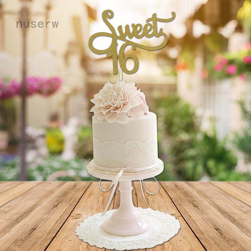 nuserw Sweet 16 Gold Monogram Cake Topper letter cake topper 16th ...