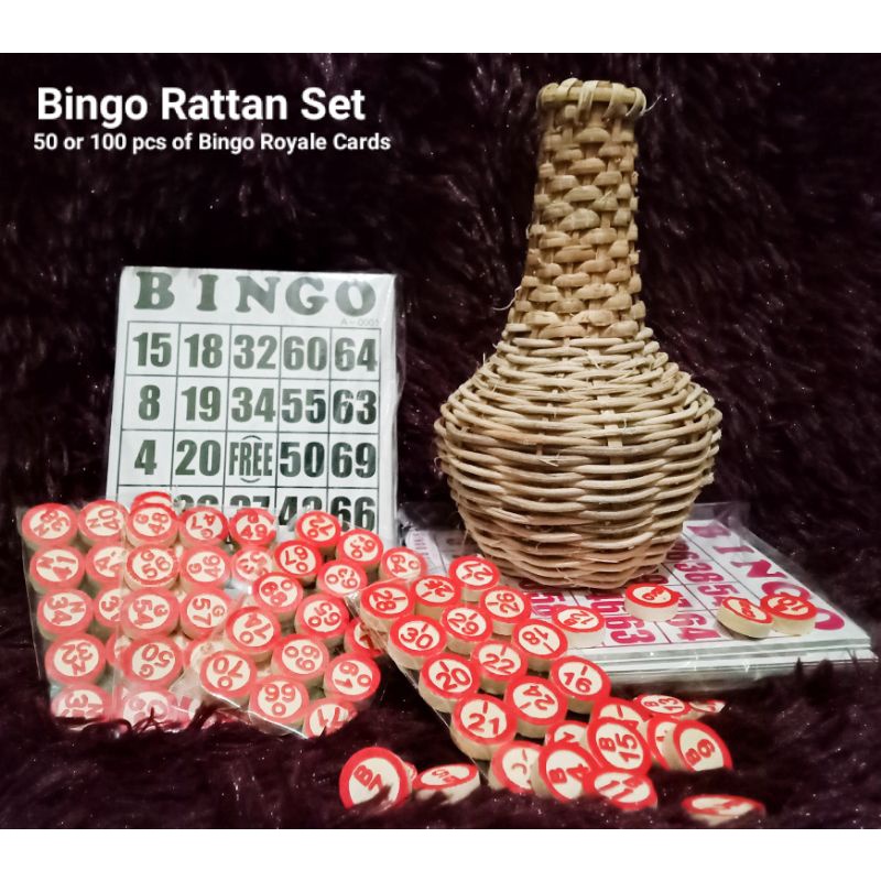 NEW Rattan Wood Bingo Set with BIG Royale Card | Shopee Philippines