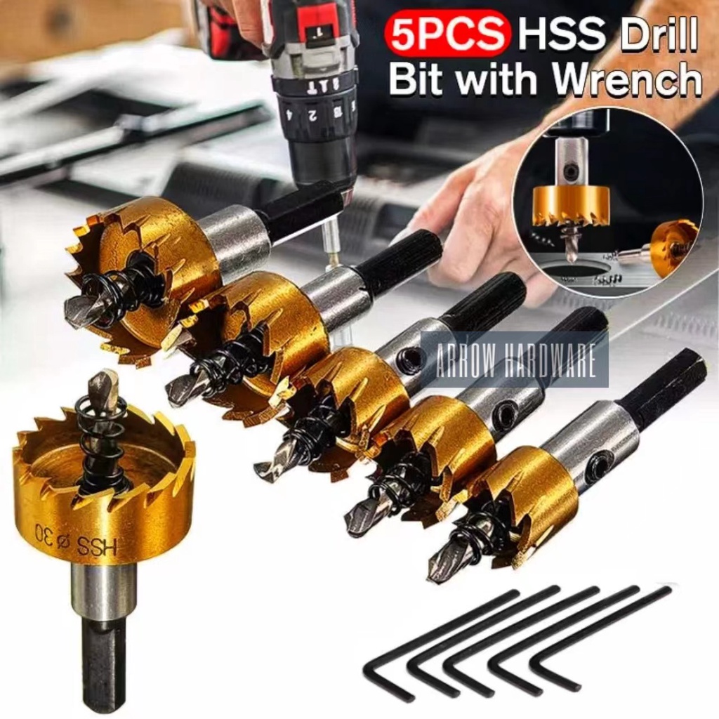 HSS Drill Bit Hole Saw Tooth Set Stainless Steel Metal Alloy Cutter 16 ...
