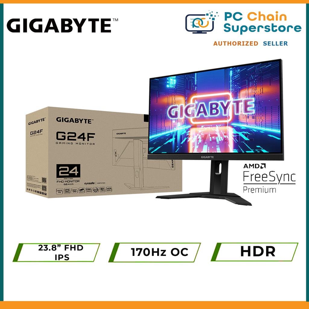Gigabyte G24F Gaming Monitor - 24" IPS FHD 1080P / 170Hz OC Refresh ...