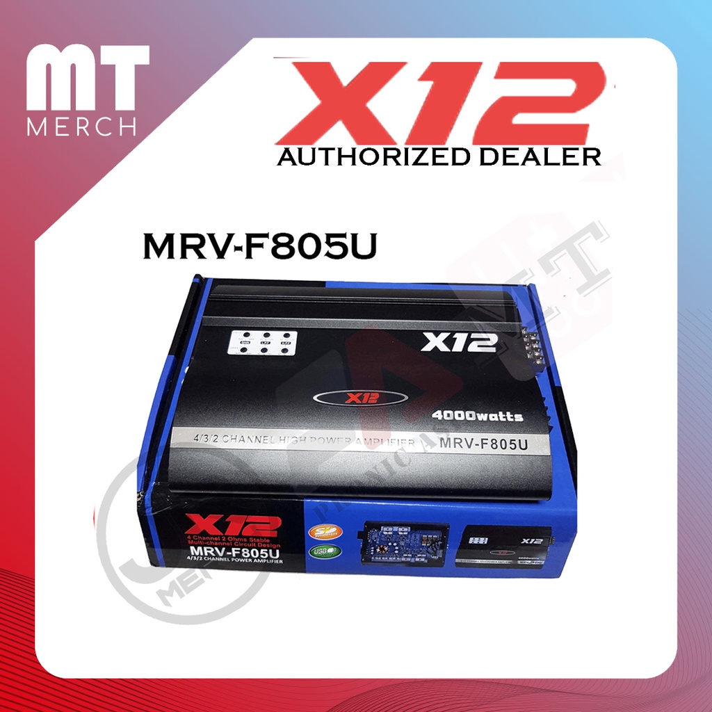 [MTY] X12 (MRV-F805U) 4000 watts 4/3/2 Channel Car Audio Power Amplifier | Shopee Philippines