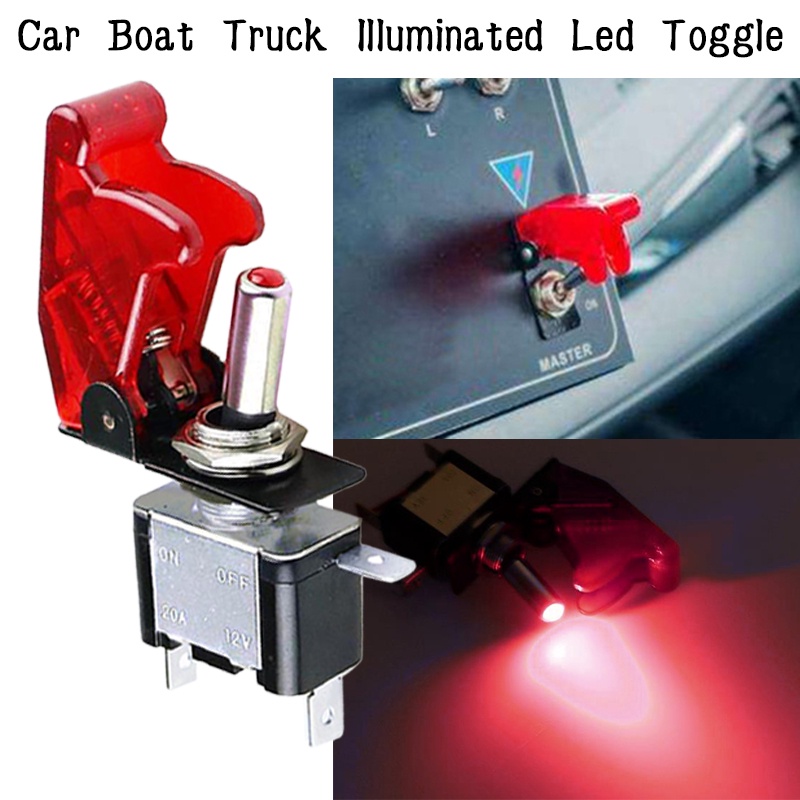 Auto Car Boat Truck Illuminated Led Toggle Switch With Safety Aircraft ...