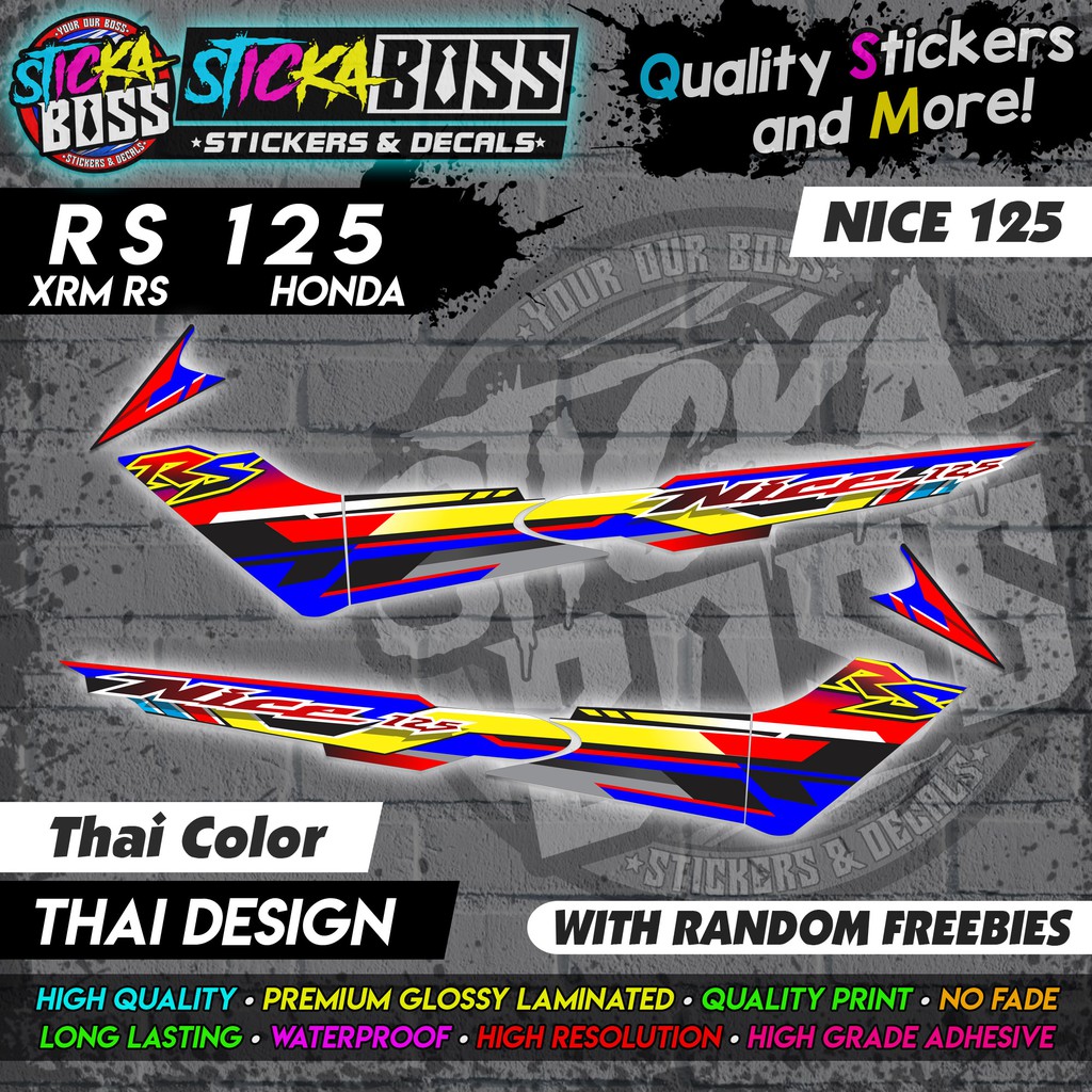 STICKER DECALS for Nice 125 / RS 125 (RS125THDE) By STICKABOSS (SOFIE ...