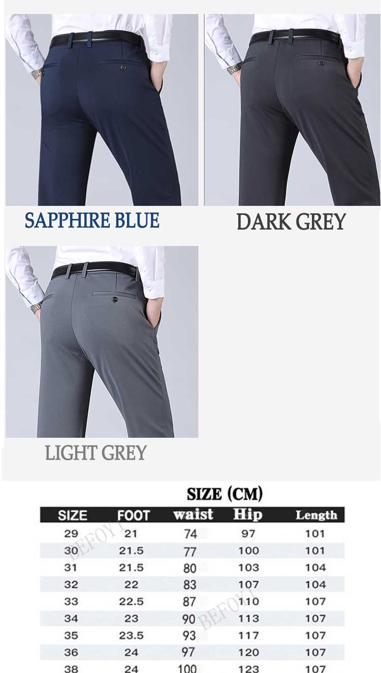 【Local Delivery】CEO Men's Formal Suit Pants Black Straight Cut Loose ...