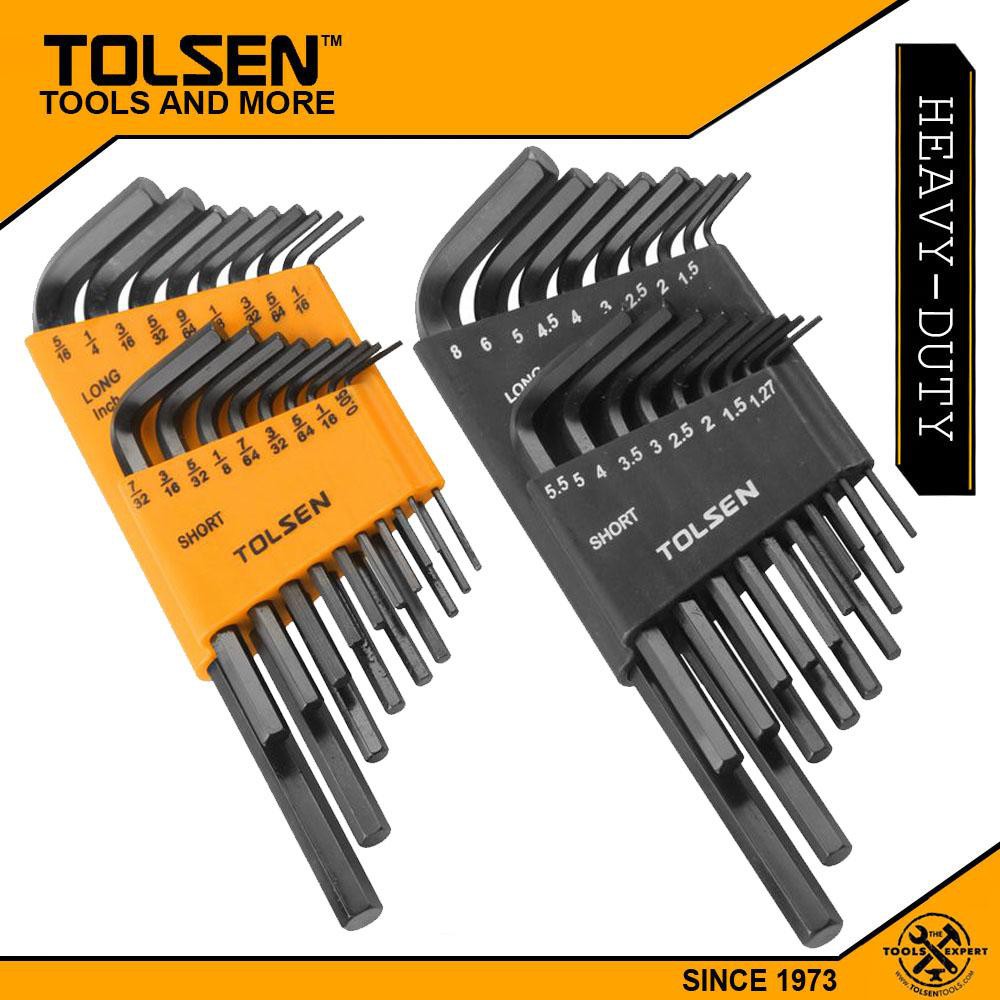 Tolsen 36PCS Allen Hex Key Set (Inches & Metric) Black Finish 20094 ...