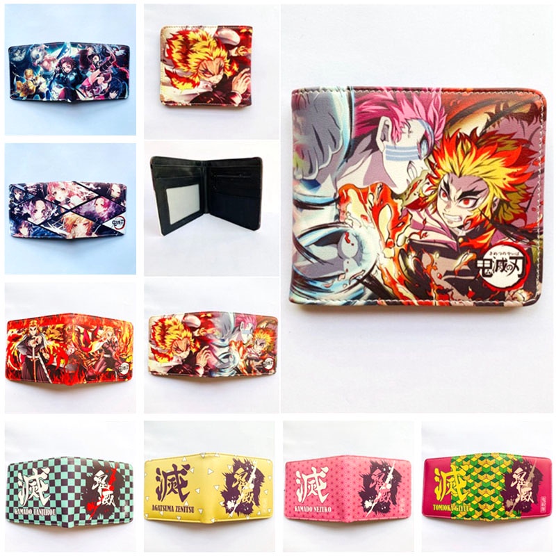 Anime Demon Slayer Wallet Fashion PU Leather Purse Kamado Tanjirou ...
