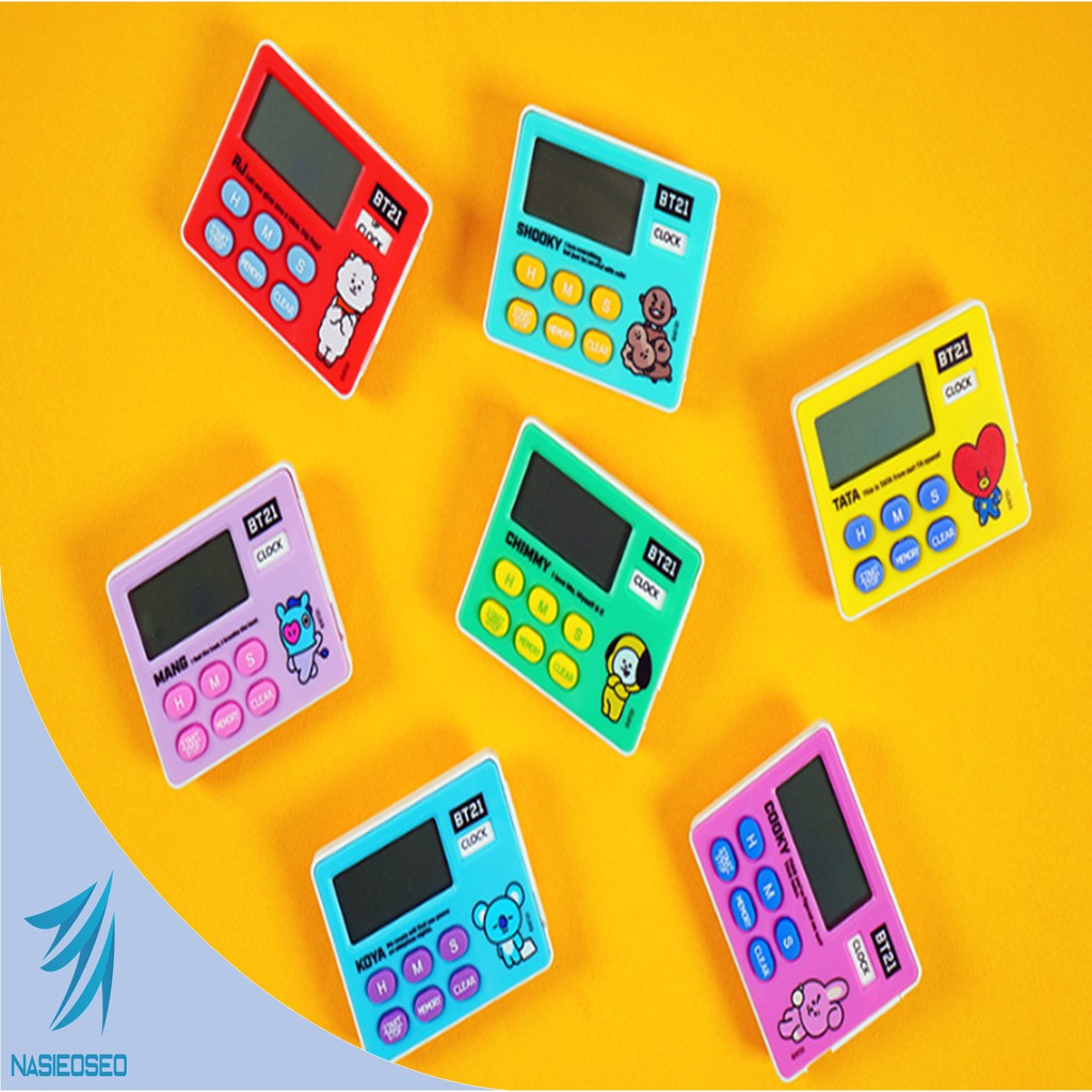 BTS BT21 Official Authentic Product Stopwatch Desk Study Digital Timer ...