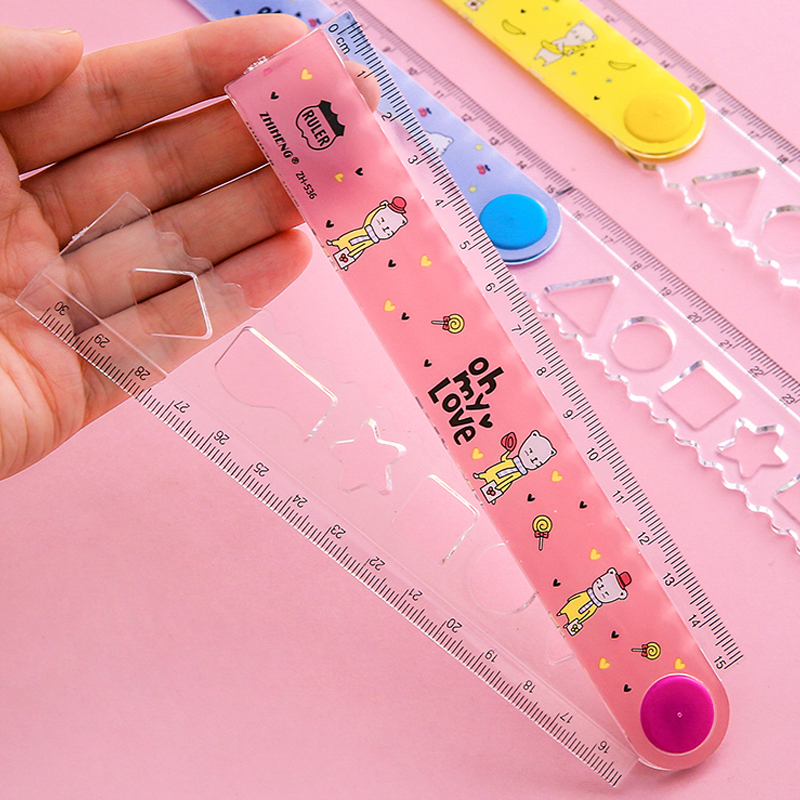 [New Arrival] 30cm Ruler Cute Cartoon Foldable Painting Measuring Ruler ...