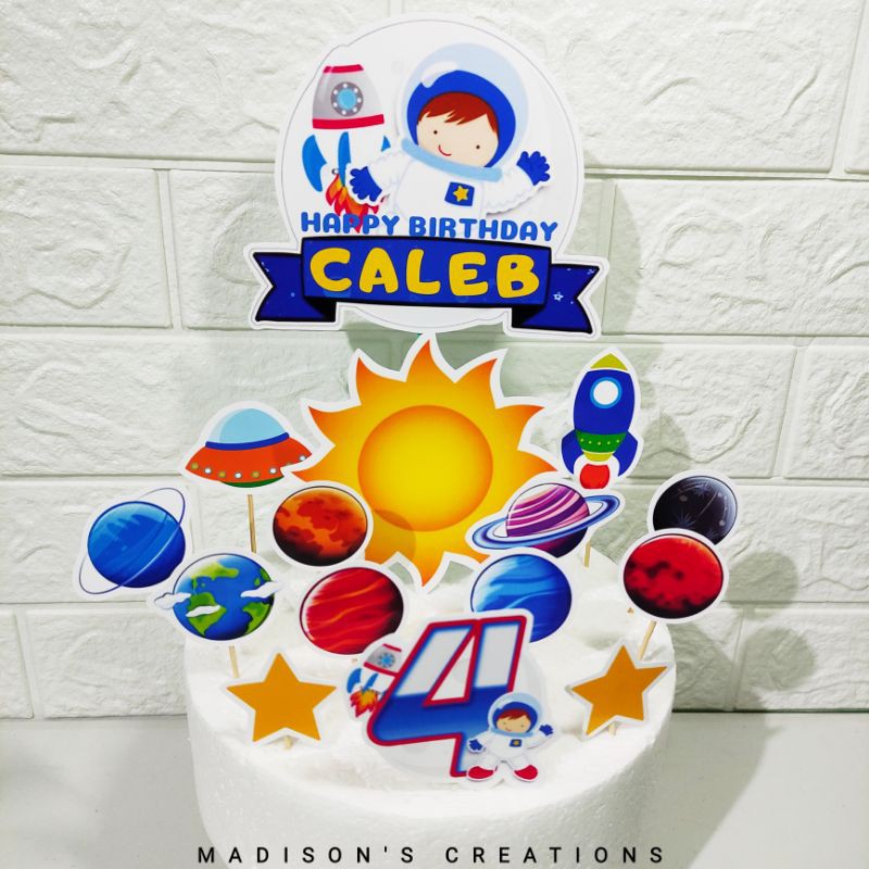 Solar System Space Party Cake Topper/Banner, Backdrop Set (Personalize ...