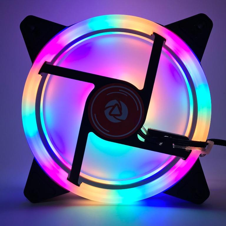 INPLAY M10 Rainbow RGB Case Fan LED Fan, 120mm RGB Computer Case Fan ...