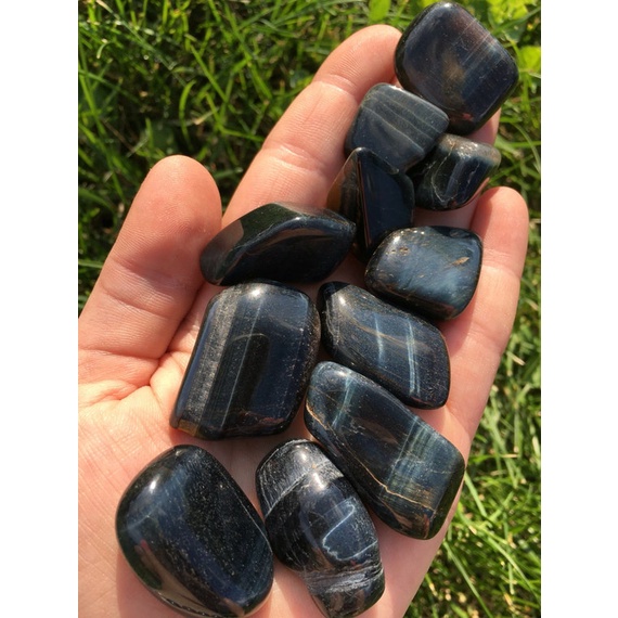 Natural crystal blue tiger eye/ protection/ success/ wealth/fortune ...