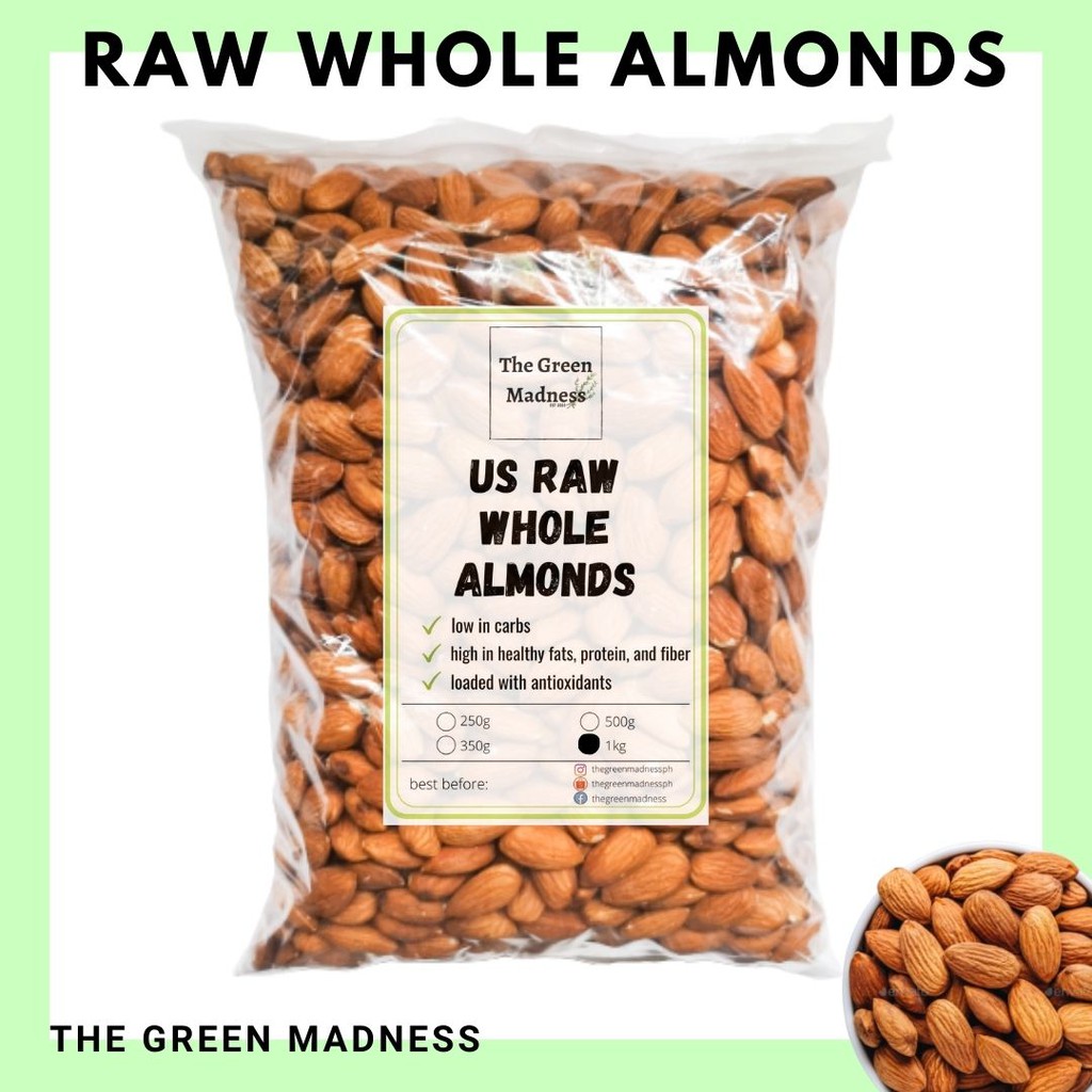 1kg raw whole almond (unpasteurised) | Shopee Philippines