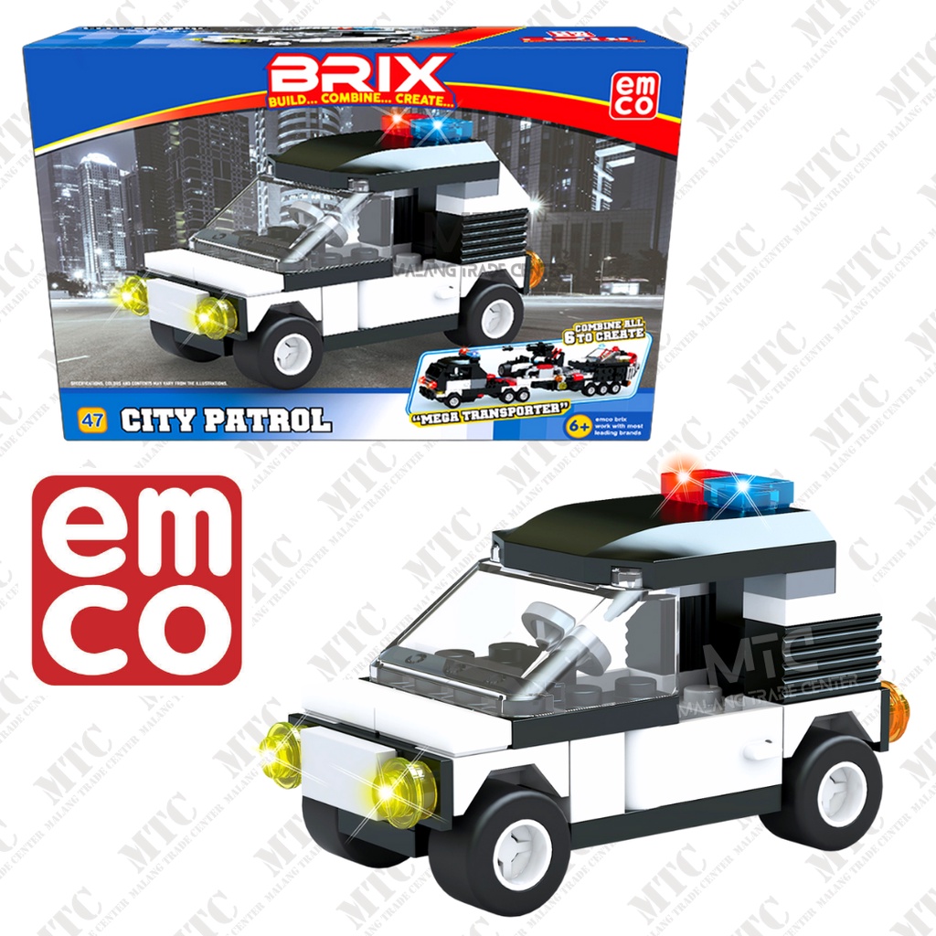 Lego Bricks Emco Brix Block Toys Police Car Marine Ships And ...