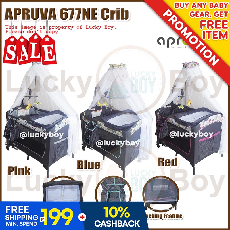 Apruva 677NE Princess Type Playpen with Rocking Features Crib for Baby ...