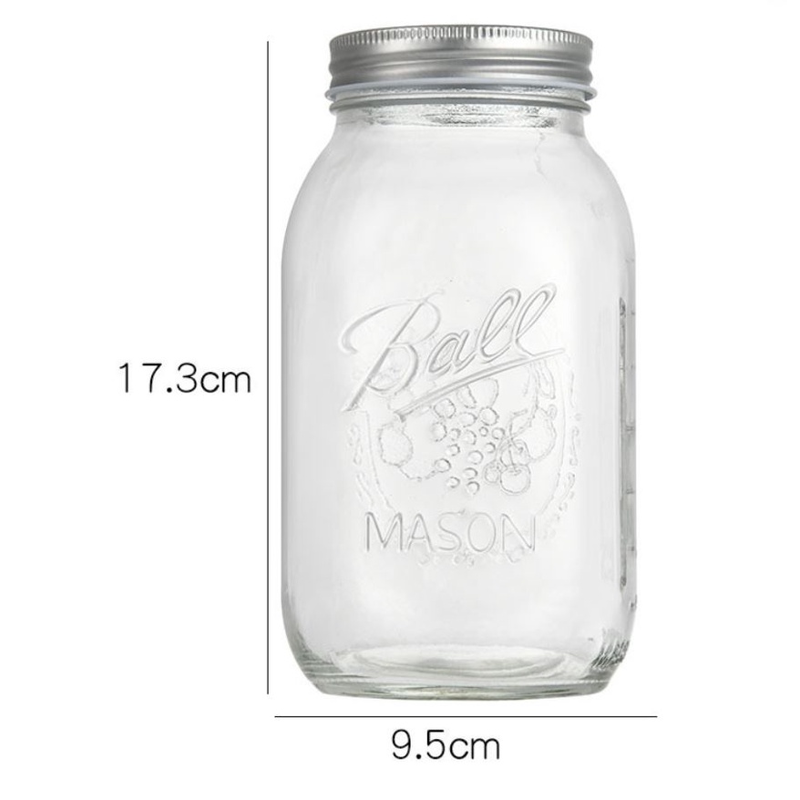 Mason Jar With Lid Cover 800 ml | Shopee Philippines