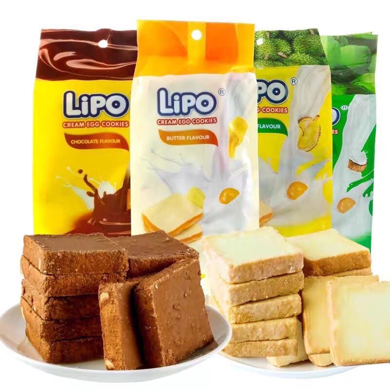 Lipo cream egg cookies Imported Snacks Vietnamese Crispy Bread | Shopee ...