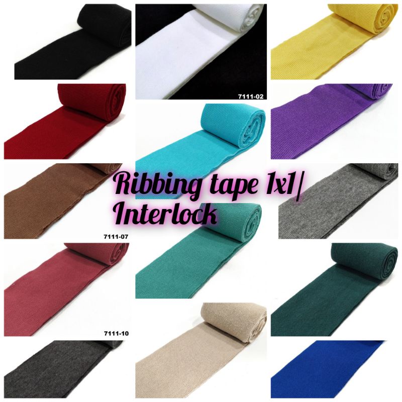 2 inch 70203 Cotton Binding TAPE RIB 1x1 / INTERLOCK (2 inches width ...