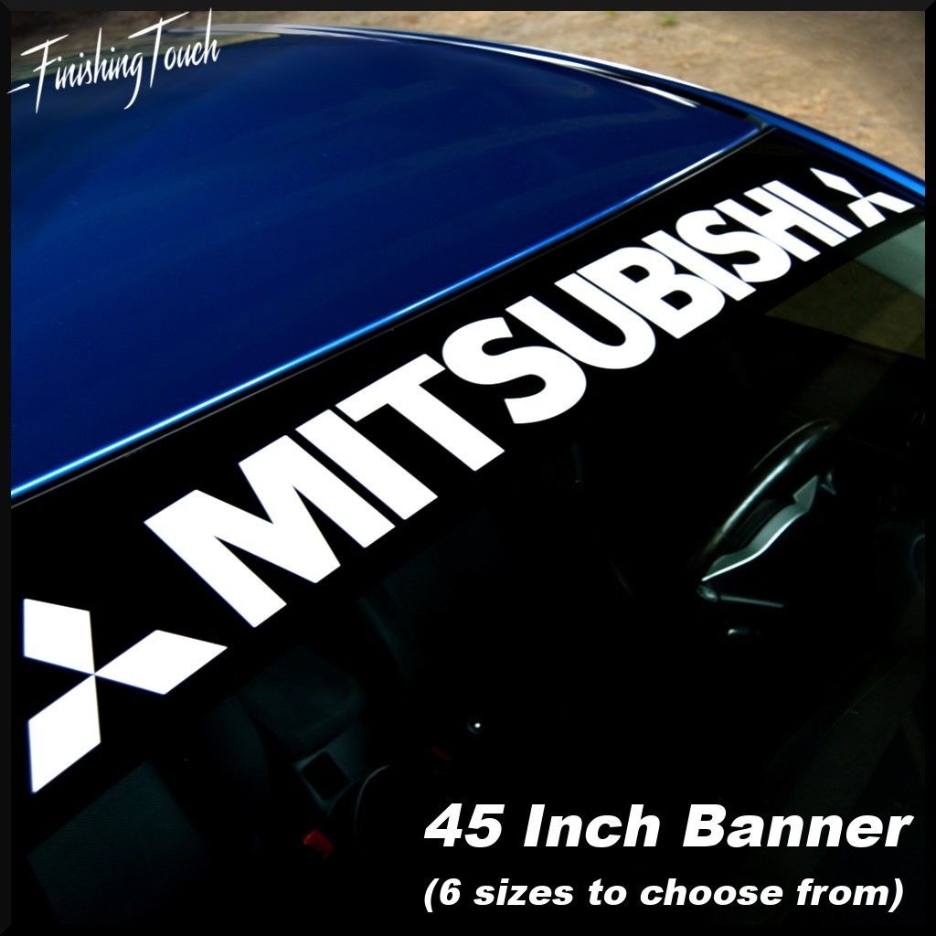 MITSUBISHI Window banner vinyl decal sticker graphic Eclipse EVO 7 8 9 ...