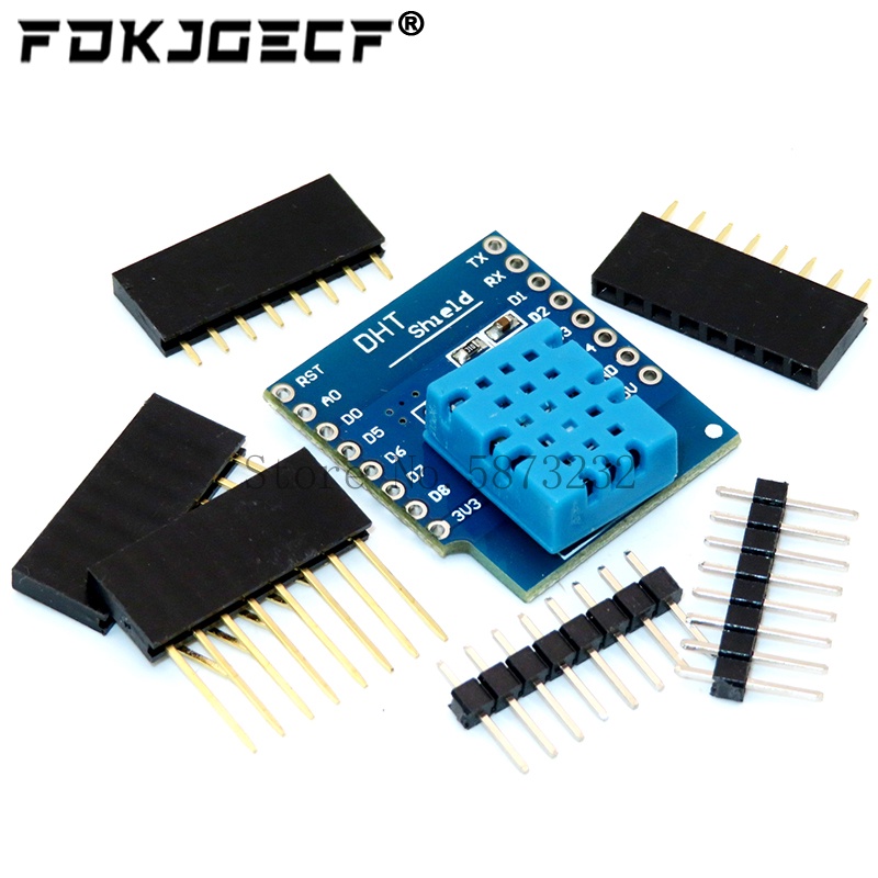 Dht Shield For Wemos D1 Mini Esp32 Mini Dht11 Single Bus Digital Temperature And Humidity Sensor