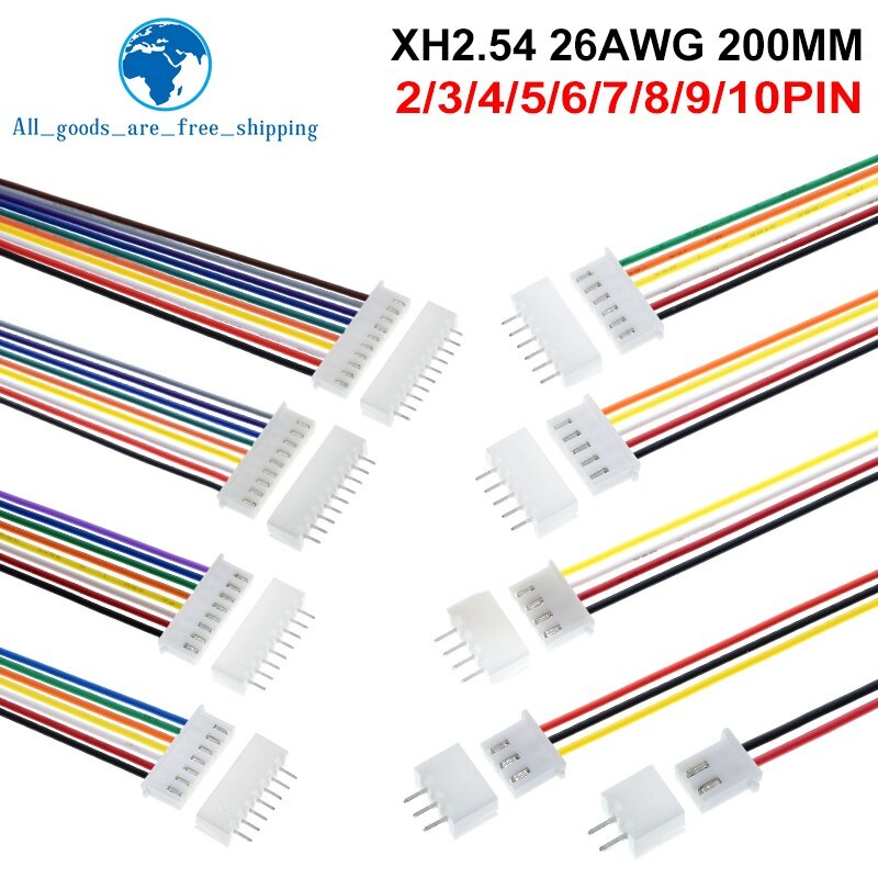 10Sets JST XH2.54 XH 2.54mm Wire Cable Connector 2/3/4/5/6/7/8/9/10 Pin Pitch Male Female Plug ...