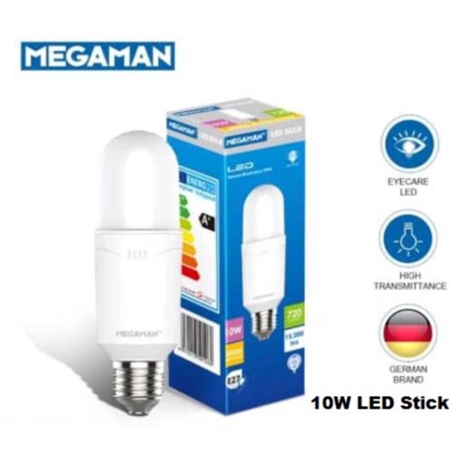 MEGAMAN 10W LED E27 Stick Bulb (3000K-Warmwhite/4000K-Coolwhite/6500K ...