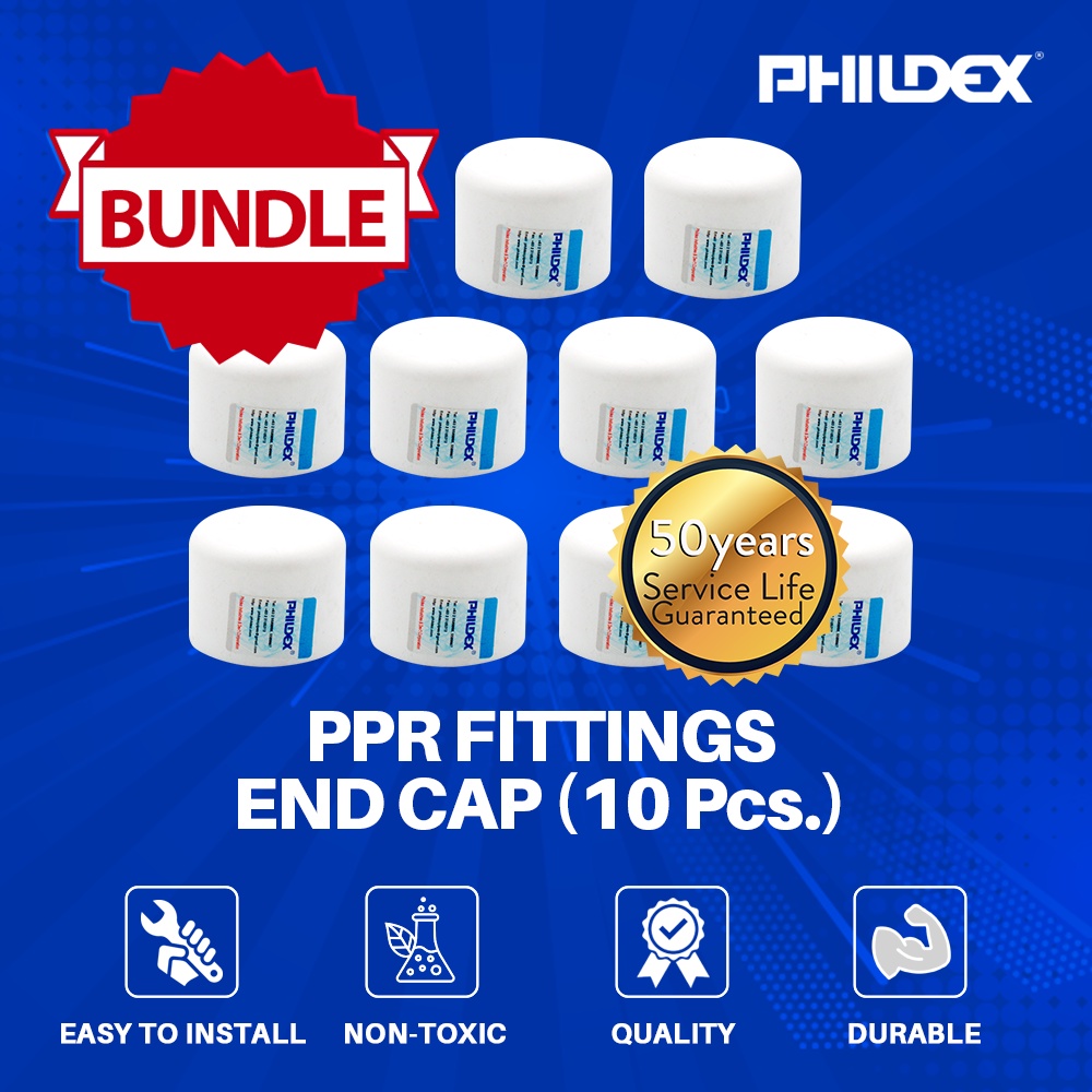 PHILDEX BUNDLE PROMO PPR Fittings - END CAP (25mm) | Shopee Philippines