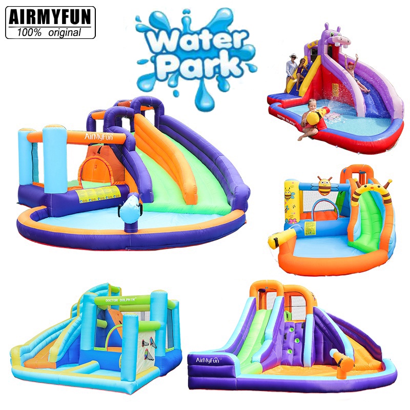 Inflatable Slide Bouncy Castle Playground Pool AirMyFun Wet And Dry ...