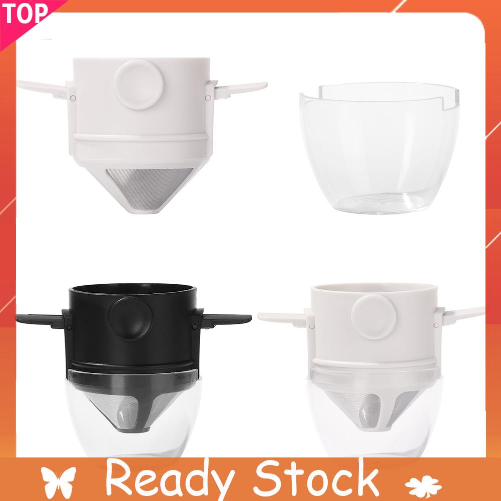 2 Colors Portable Foldable Coffee Filter with Holder Easy Clean ...