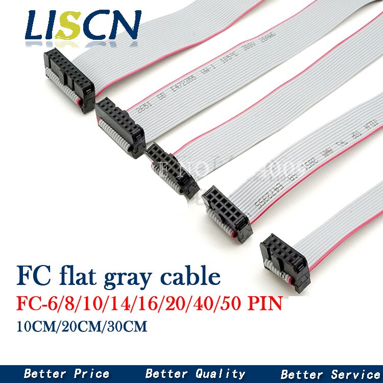 2.54MM pitch 10CM 20CM 30CM JTAG ISP AVR Download Cable Wire FC-6/10/14 ...